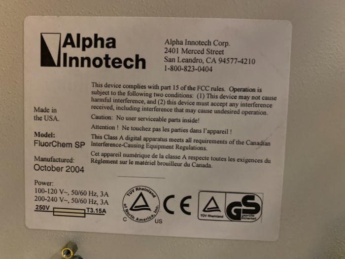 (1) Alpha Innotech FluorChem SP for sale
