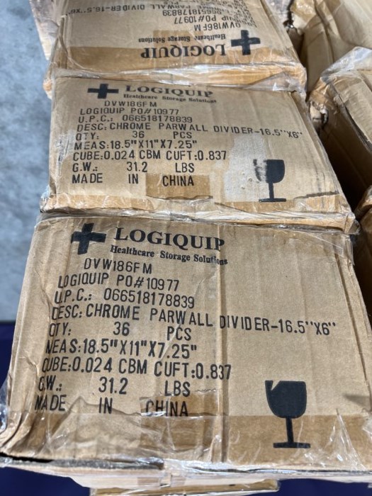 (1) PALLET OF LOGIQUIP SHELVING AND DIVIDERS for sale