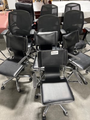 (10) ROLLING BLACK OFFICE CHAIRS for sale