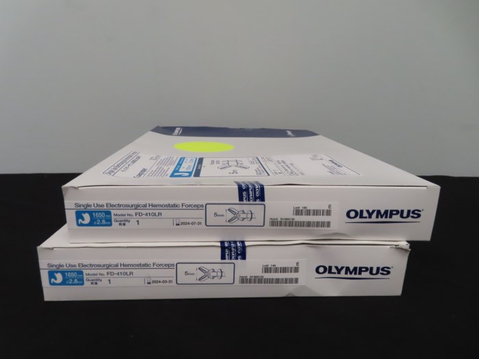 2 BOXES OF OLYMPUS ROTATABLE ELECTROSURGICAL HEMOSTATIC FORCEPS 5MM X ...