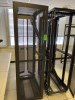 (2) Huge heavy rack mounted metal racks. 7 feet tall, racks only for sale