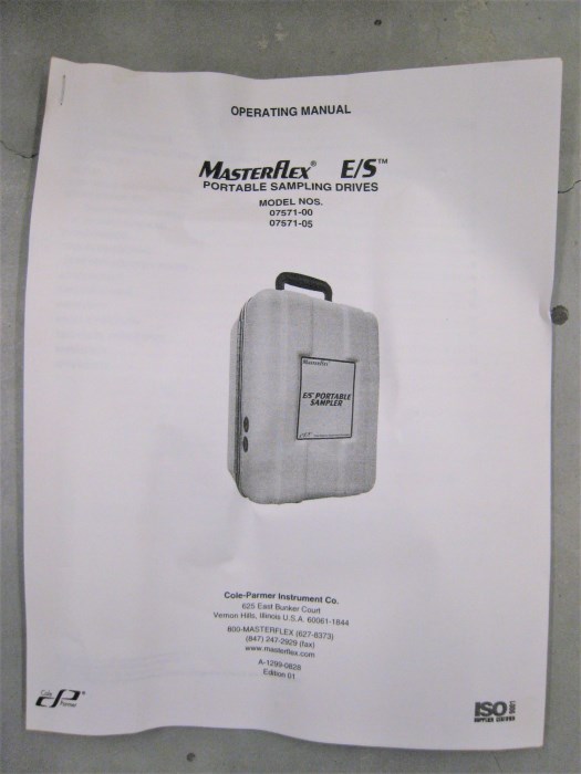 (2) Masterflex E/S Portable Samplers for sale