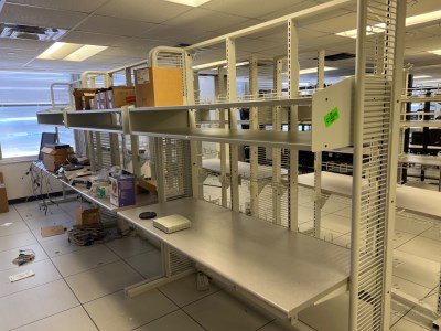 (3) Huge heavy metal racks. 7 feet tall, racks only for sale