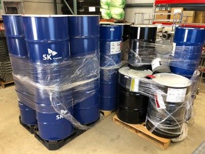 3 Pallets of Steel Drums (Empty) for sale