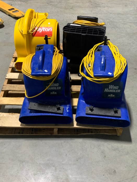 (4) Mixed Blowers ( Tennant, Dayton, Wind Handler) for sale
