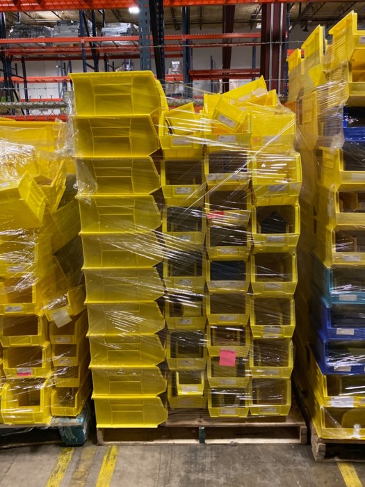 (4) Pallets of Assorted Akro Bins for sale