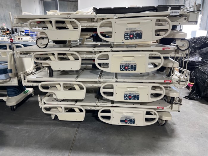 (4) STRYKER SECURE II PATIENT BEDS for sale