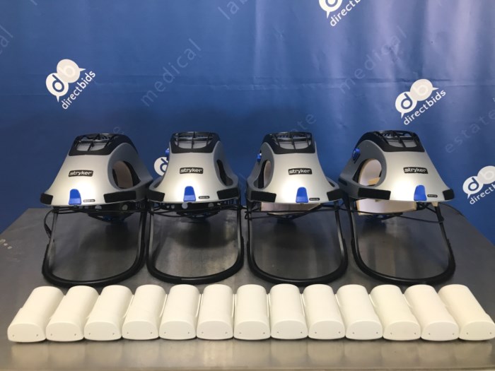 (4) Stryker T5 Personal Surgical Helmets w/ T4 Powerpacks for sale