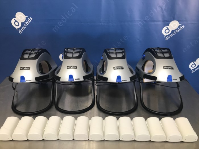 (4) Stryker T5 Personal Surgical Helmets w/ T4 Powerpacks for sale