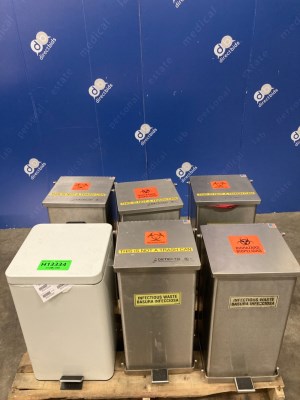 (6) Infectious Waste Trash Cans for sale