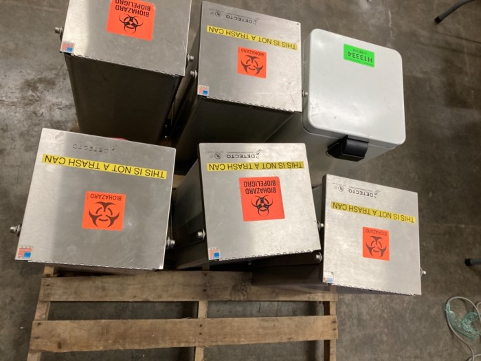 (6) Infectious Waste Trash Cans for sale