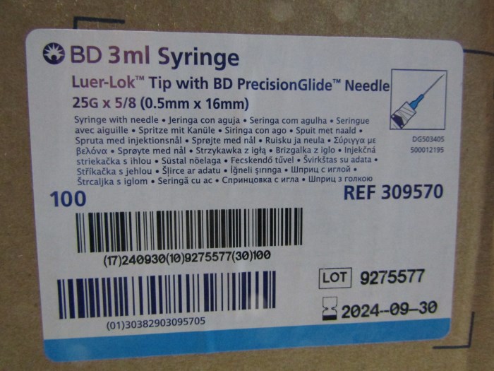 7 Boxes of BD Luer Lock 3ml Syringe & 6 Boxes of MEDLINE SYRS100255 (Box of 100) Safety ...