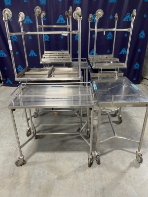 (8) Stainless Steel Mobile Tables for sale