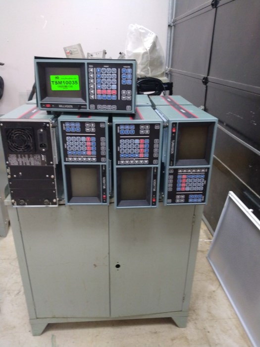 9 ACU-RITE Digital Readouts and metal cabinet for sale