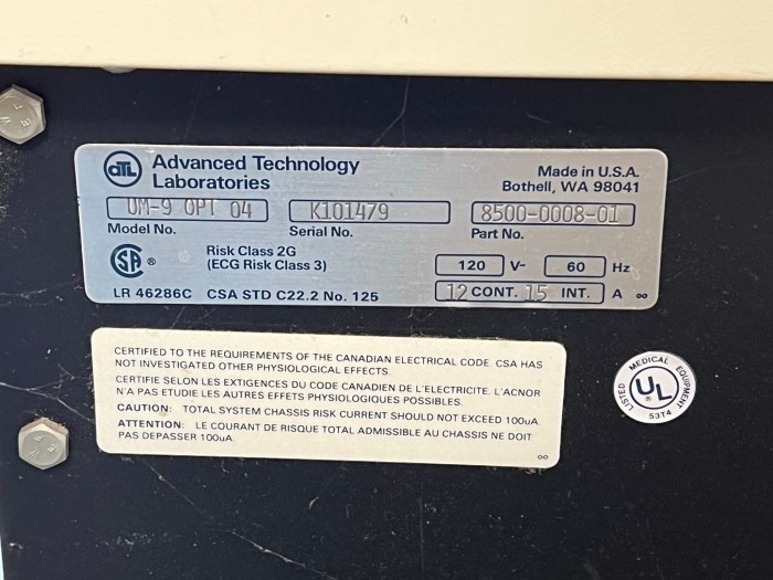 Advanced Technology Lab Ultramark 9 Ultrasound System for sale