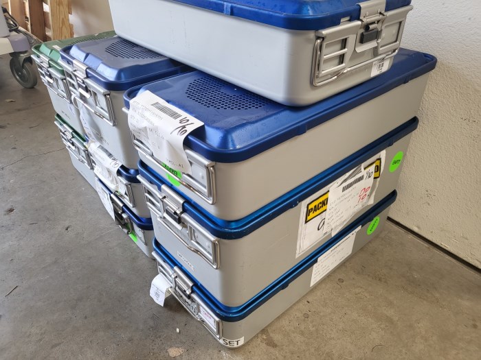 Aesculap Sterilization Trays (9) Assorted sizes for sale