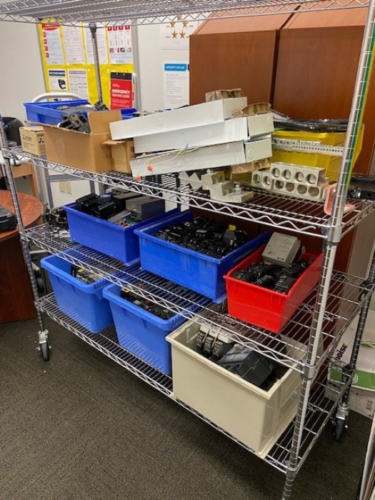 Assorted Circuit Breakers and Electrical Components (9 Bins) for sale