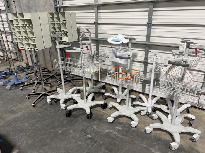 ASSORTED MONITOR STANDS WITH IV POLES for sale