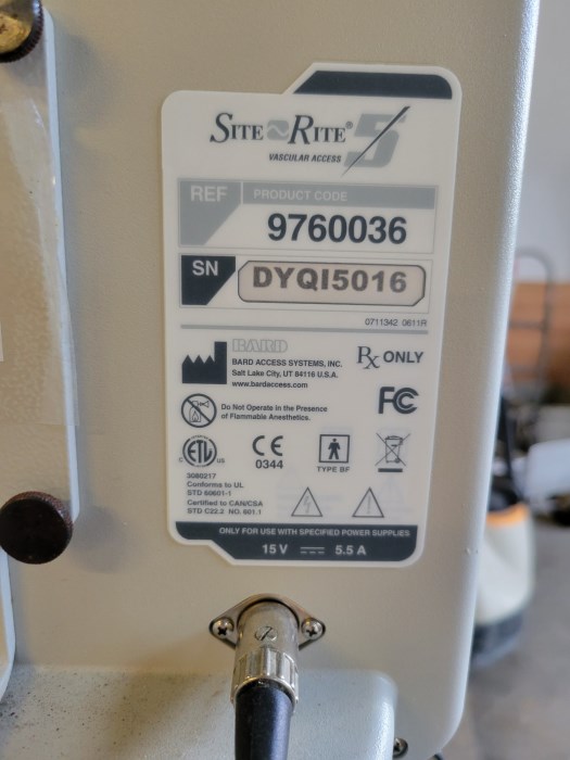 BARD SITE RITE 5 VASCULAR ULTRASOUND for sale