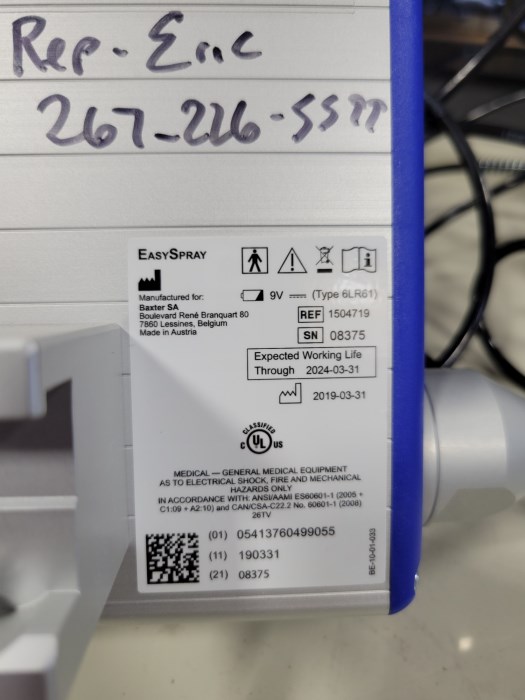 Baxter EasySpray Pressure Regulator for sale