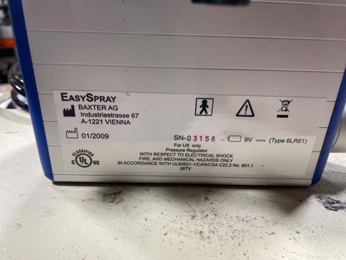 Baxter EasySpray Pressure Regulator for sale