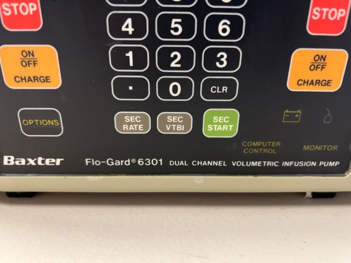 Baxter Flo-guard 6301 dual channel infusion pump for sale