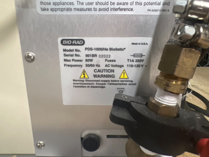 Bio-Rad Model: PDS-1000/HE Biolistic Particle Delivery System a for sale