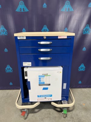 Blue Bell Bio Medical Crash Cart with Mini Refridgerator for sale