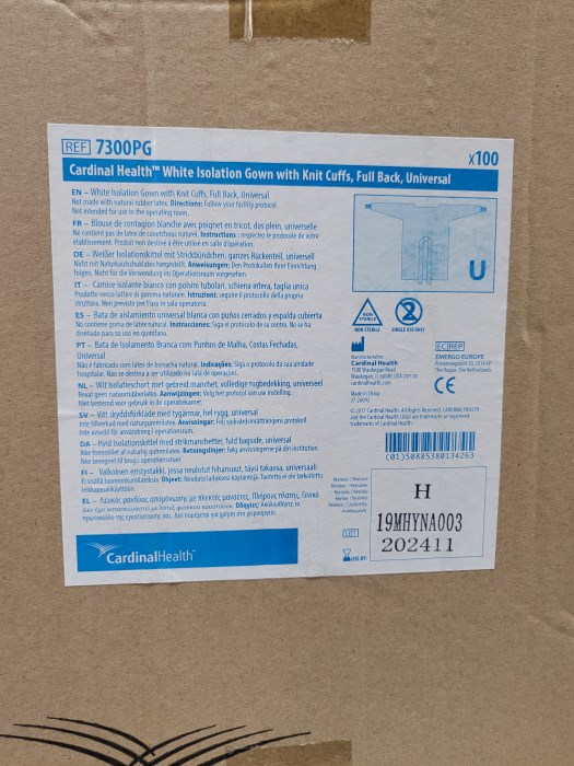 Cardinal Health White Isolation Gown (1 Case) for sale