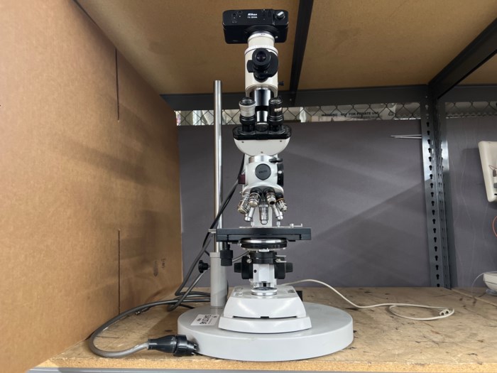 Carl Zeiss Microscope w/ Assorted Attachments & Base for sale