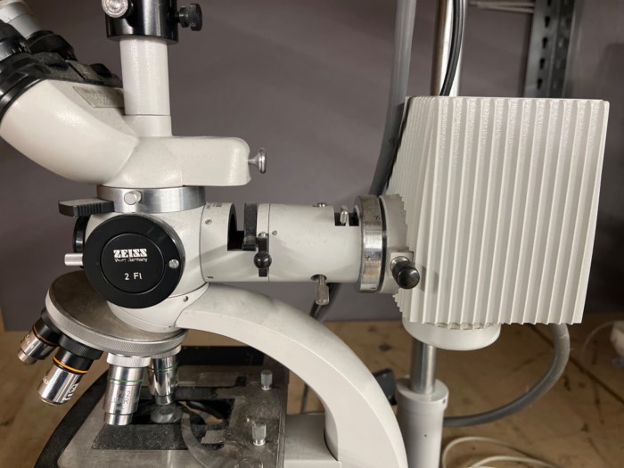 Carl Zeiss Microscope w/ Assorted Attachments & Base for sale