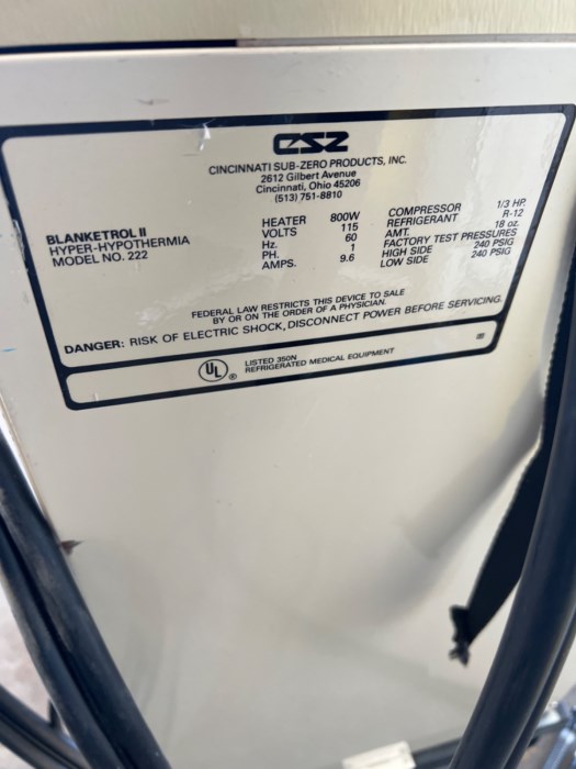 Cincinnati Sub-Zero Blanketrol II Hyper-Hypothermia Unit for sale