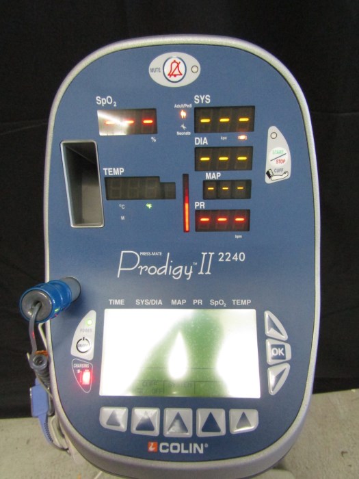 Colin Press-Mate Prodigy II 2240 Vital Signs Monitor With Stand for sale