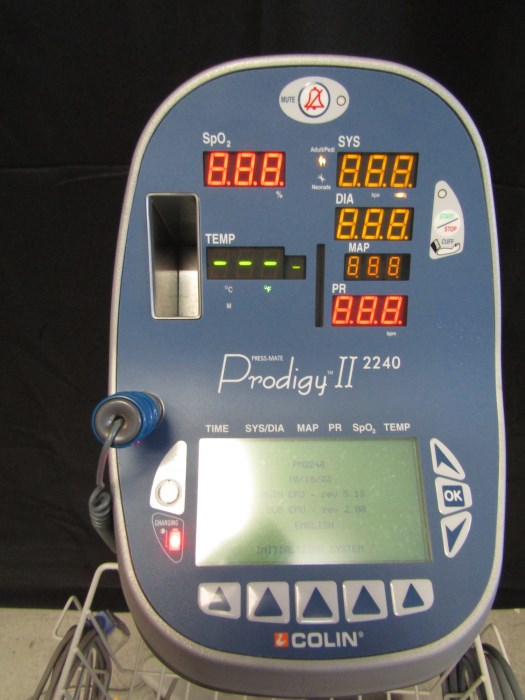 Colin Press-Mate Prodigy II 2240 Vital Signs Monitor With Stand for sale