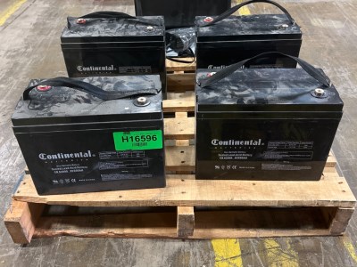 Continental Non-Spillable Sealed Lead-Acid Battery (Lot of 4) for sale