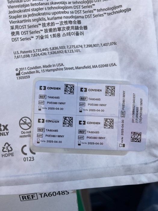 Covidien Stapler DTS Ref: TA6048S for sale