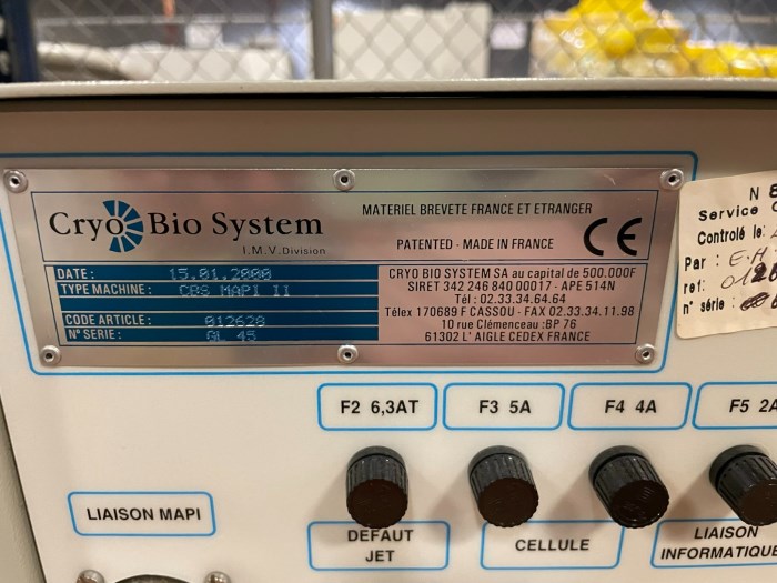 Cryo Bio System Mapi 2 Control Unit for sale