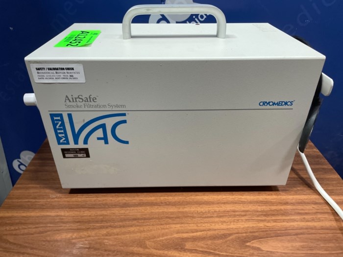 Cryomedics AirSafe Mini VAC Smoke Filtration System for sale