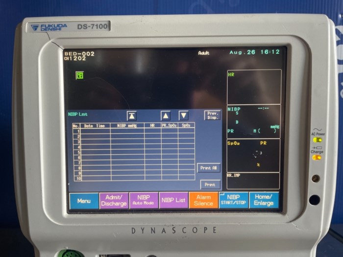 Dynascope Fukuda Denshi DS-7100 Patient Monitor for sale