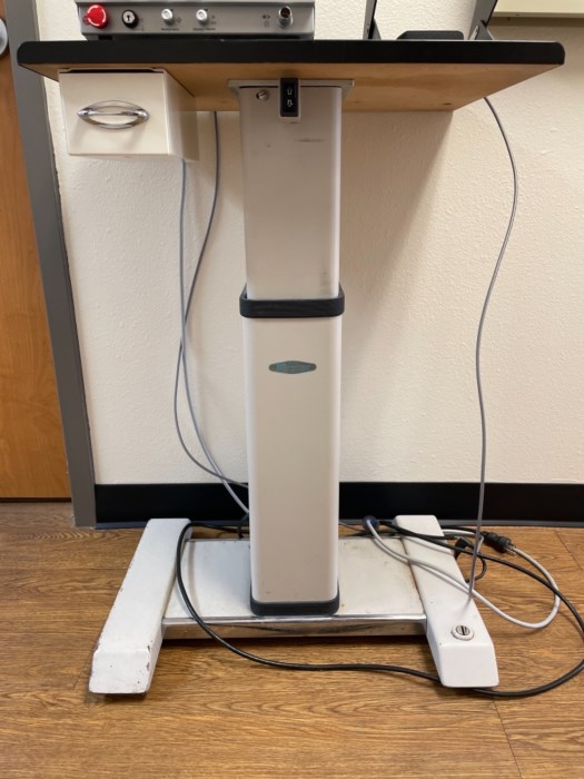 Ellex Solitaire with Ellex Foot Pedal and Frastema Electric Table for sale