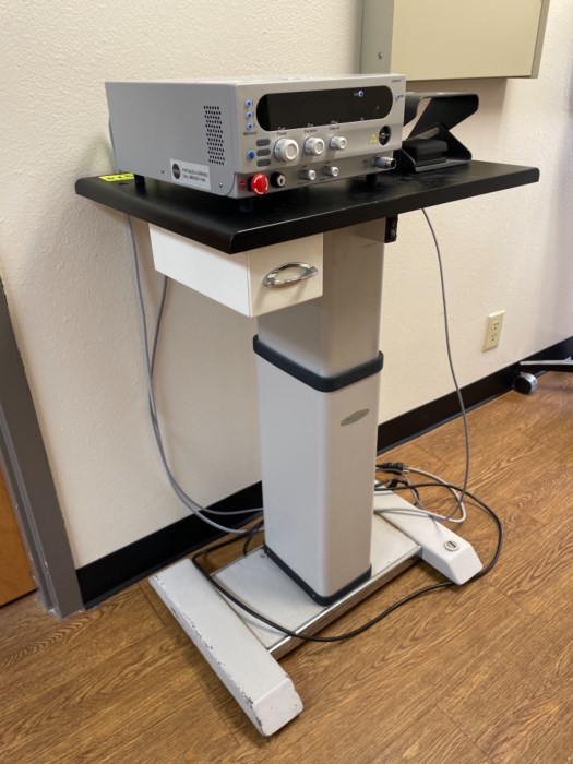 Ellex Solitaire with Ellex Foot Pedal and Frastema Electric Table for sale