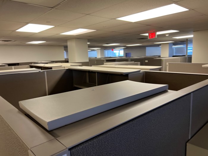 Estimated (124) High End Teknion Cubicles and 248 Metal Cabinets for sale