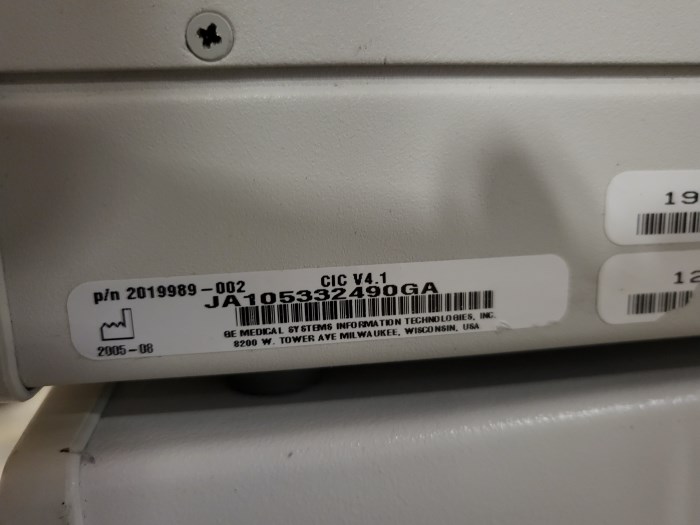 GE CIC V 4.1 2019989-002 (5) & CIC PRO 2019989-003 (19) Patient ...