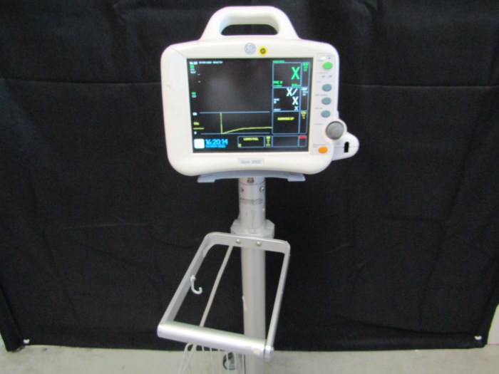 GE Dash 3000 Patient Monitor With Rolling Stand and Capnoflex LF CO2 ...