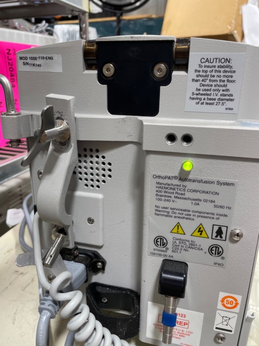 Haemonetics OrthoPAT Autotransfusion System for sale