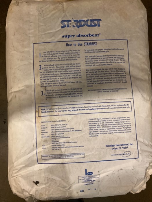 Huge pallet of estimated (130) bags of 15lb Stardust Heavy Absorption ...