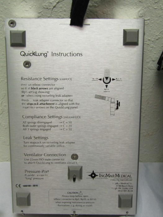 IngMar / Fluke Quicklung / Quick Lung Respiratory Simulator Set for sale