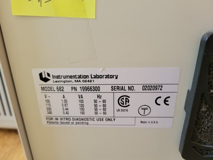 INSTRUMENTATION LAB 682 CO-OXIMETER for sale