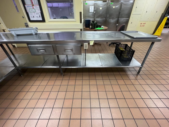 L-Shaped Stainless Steel Prep Table w/ Sink for sale