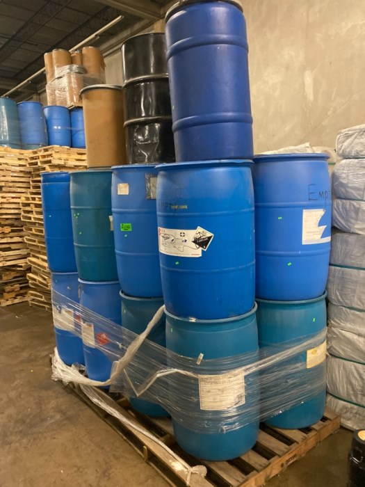 Large Lot of 55 gallon Drums/Containers for sale